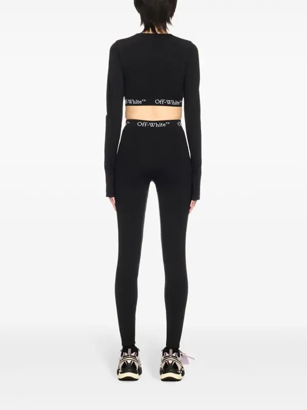 Off-White Logo-band Leggings - Black
