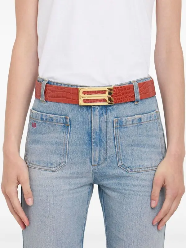Victoria Beckham Jumbo Frame Leather Belt - Red