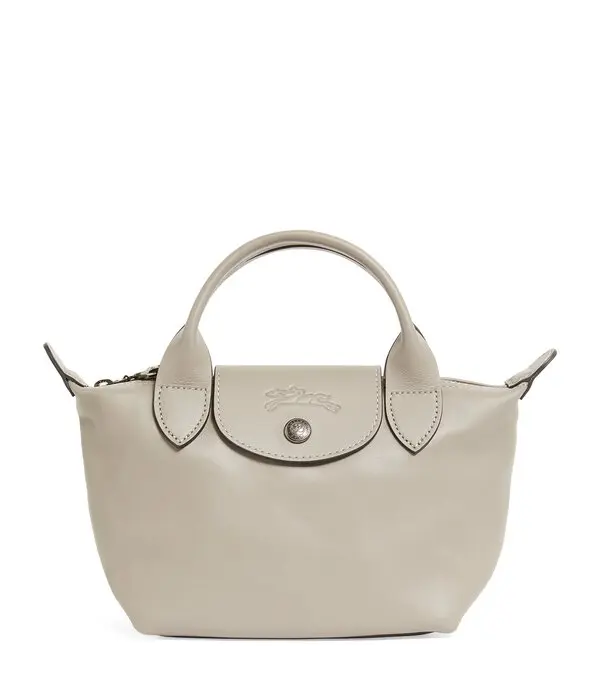 Longchamp Le Pliage Xtra Leather Handbag - Grey