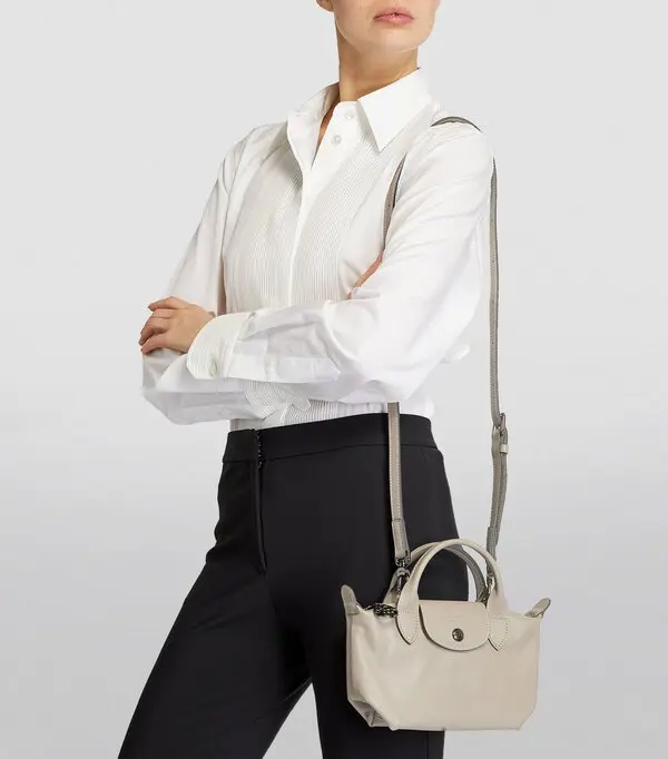 Longchamp Le Pliage Xtra Leather Handbag - Grey