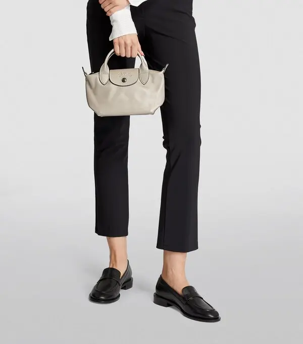 Longchamp Le Pliage Xtra Leather Handbag - Grey