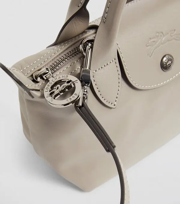 Longchamp Le Pliage Xtra Leather Handbag - Grey