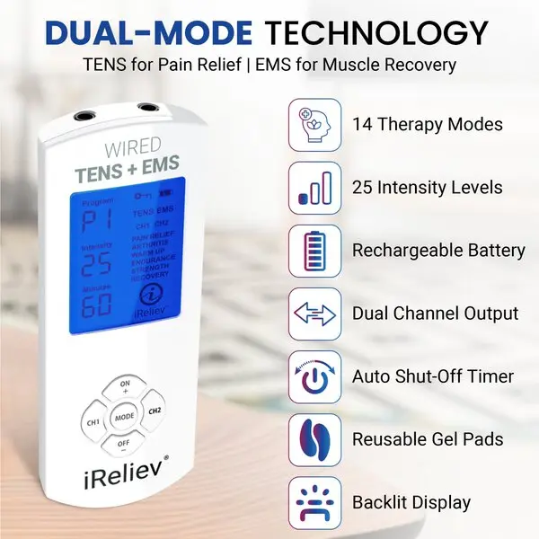 IRELIEV Premium Tens + Ems Pain Relief & Recovery System