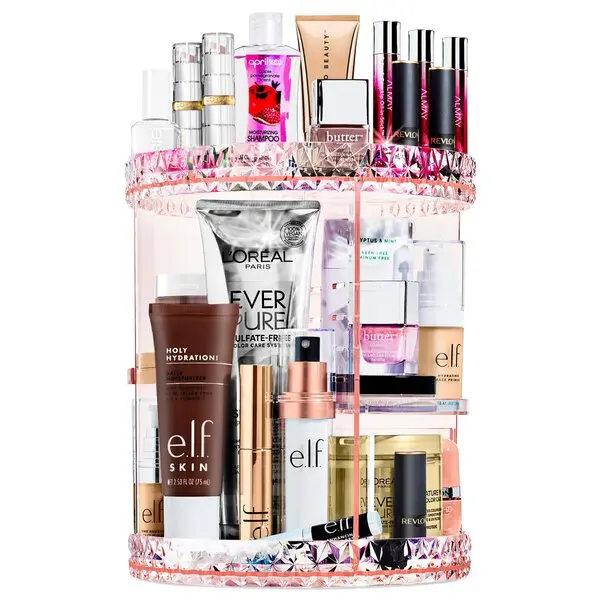 SORBUS 360 Rotating Makeup Organizer - Pink