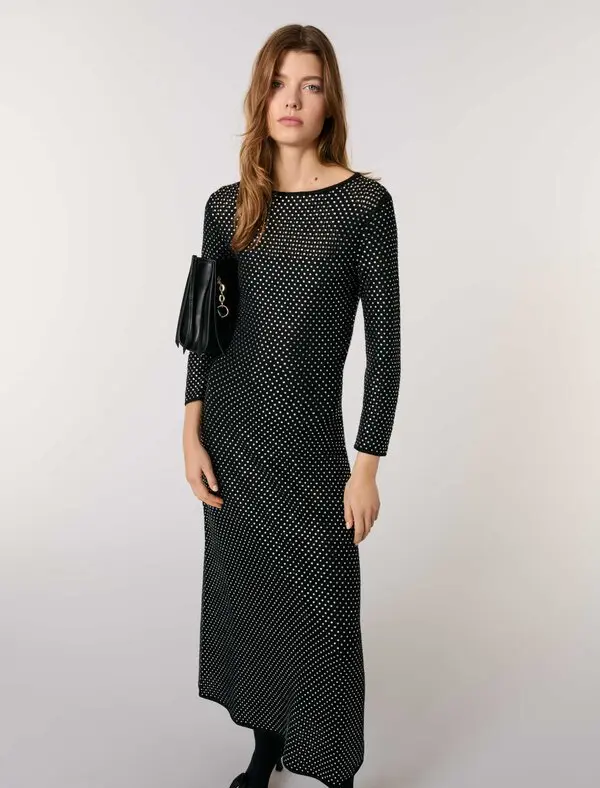 Maje Rhinestone Embellished Maxi Dress