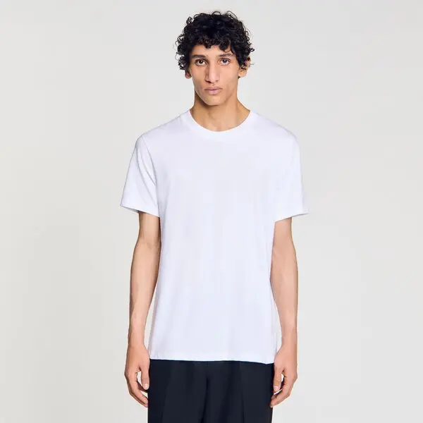 Sandro Cotton T-shirt With Logo - Optic White