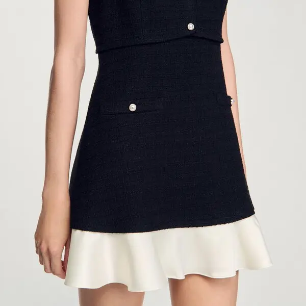 Sandro Two-tone Tweed Mini Dress