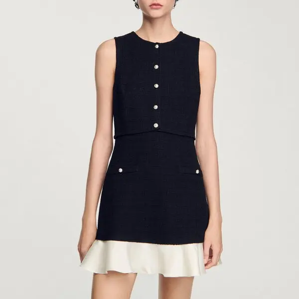 Sandro Two-tone Tweed Mini Dress