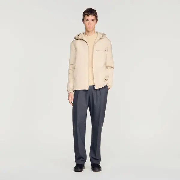 Sandro Nylon Windbreaker - Beige