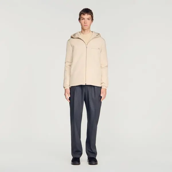 Sandro Nylon Windbreaker - Beige