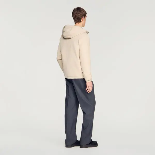 Sandro Nylon Windbreaker - Beige