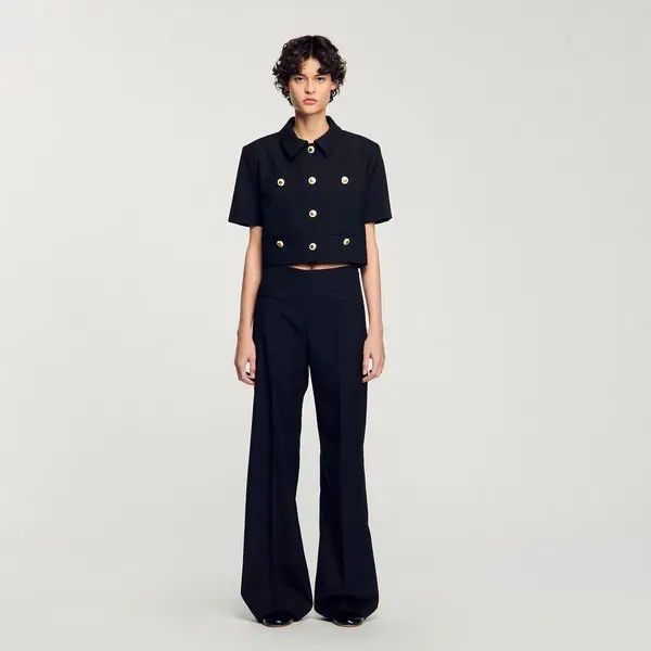 Sandro Wide-leg Wool-blend Suit Trousers