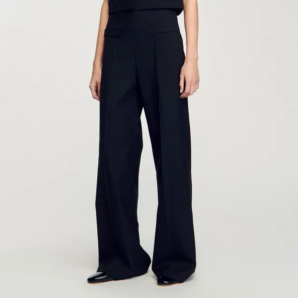 Sandro Wide-leg Wool-blend Suit Trousers