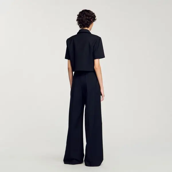 Sandro Wide-leg Wool-blend Suit Trousers