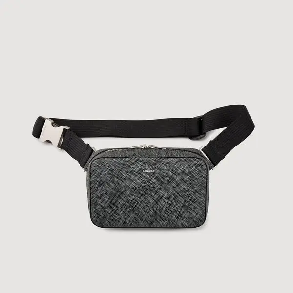 Sandro Small Reconstitued Leather Bag - Graphites