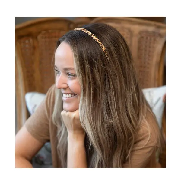 HEADBANDS OF HOPE Cheetah Printed Headband - Gold
