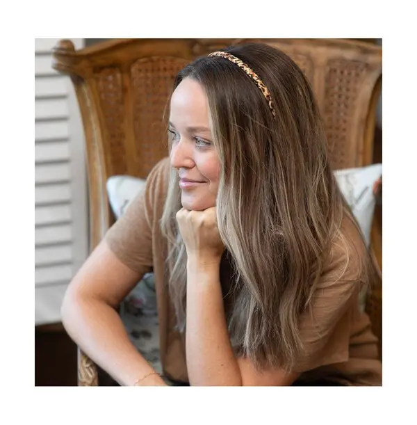 HEADBANDS OF HOPE Cheetah Printed Headband - Gold