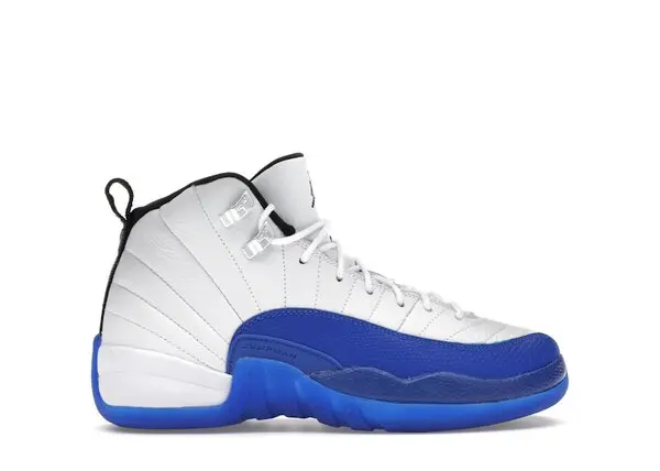 JORDAN 12 Retro Grade School Sneakers - White/black/game Royal