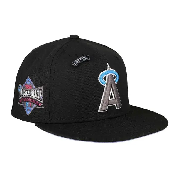 New Era California Angels 1989 All Star Game 59fifty Fitted Hat - Black/lavender
