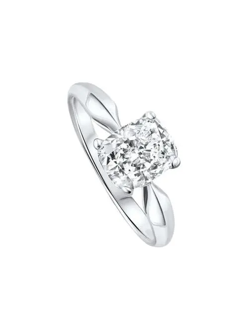BLISS DIAMOND 2ct Cushion Solitaire Lab Grown Diamond Ring - 14k White Gold