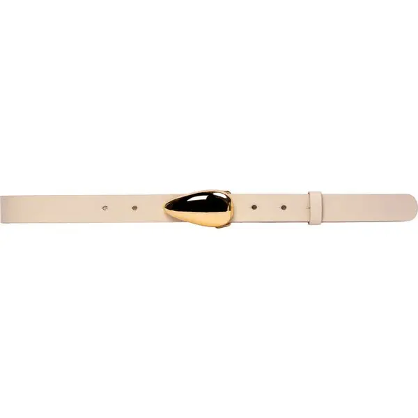 BLACK SUEDE STUDIO Bean Leather Belt - Cream Leather / Gold