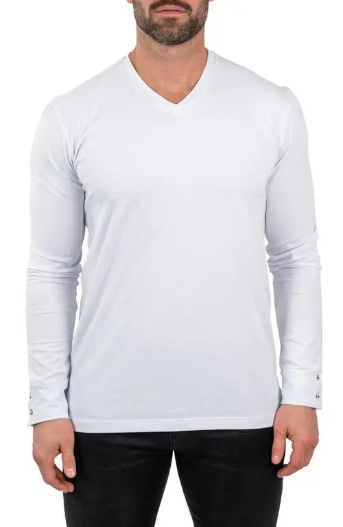 MACEOO Edison Solid V-neck Cotton Sweater
