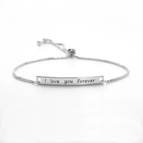 DONATELLO GIAN Name "i Love You Forever" Adjustable Bracelet - Silver