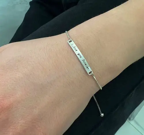 DONATELLO GIAN Name "i Love You Forever" Adjustable Bracelet - Silver