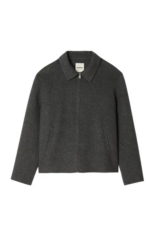Sandro Double-faced Wool Jacket - Dark Grey