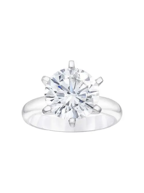 BLISS DIAMOND 4ct Round Lab Grown Diamond Ring - 14k White Gold