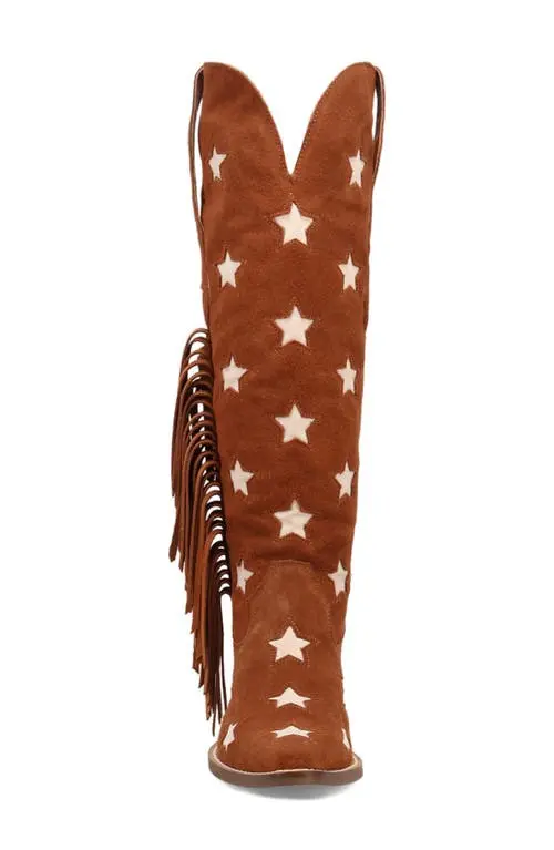 DINGO Super Star Knee High Western Boot - Camel