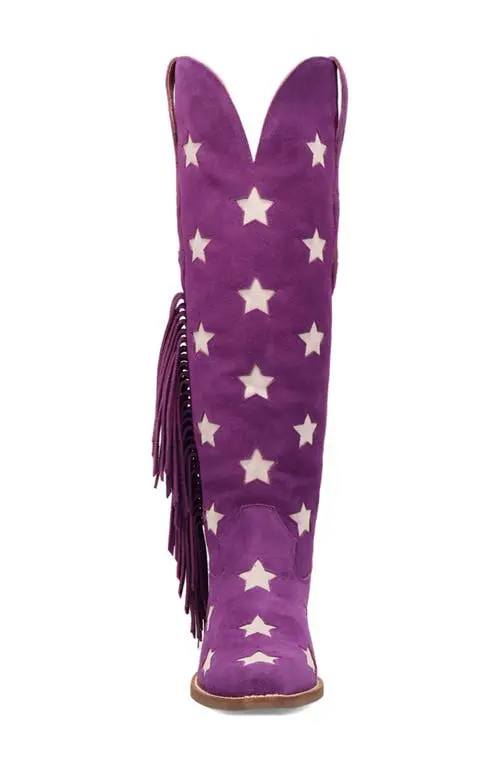 DINGO Super Star Knee High Western Boot - Purple