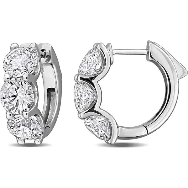 JULIANNA B. 4 4/5ct. T.w. Lab-grown Diamond Hoop Earrings In 14k - White Gold