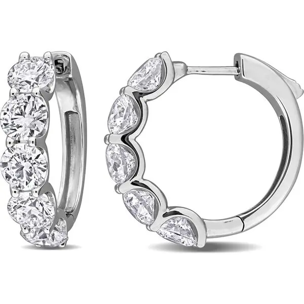 JULIANNA B. 5ct. T.w. Lab-grown Diamond Hoop Earrings In 14k - White Gold