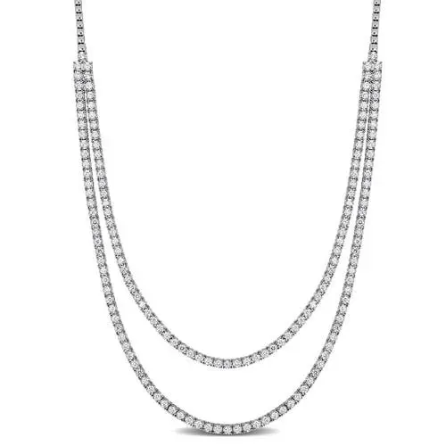 JULIANNA B. 8 7/8ct. T.w. Lab-grown Diamond 14k Double Strand Necklace - White Gold