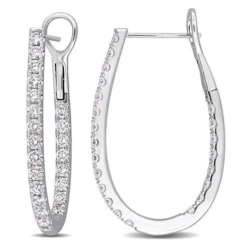JULIANNA B. 2 1/5ct. T.w. Lab-grown Diamond Hoop Earrings In 14k - White Gold