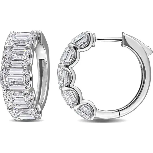 JULIANNA B. 10ct. T.w. Lab-grown Diamond Hoop Earrings In 14k - White Gold