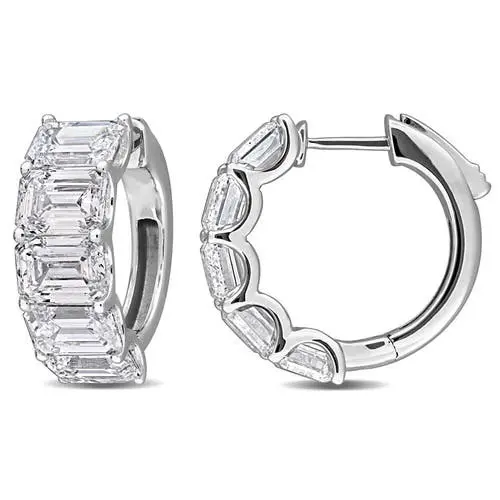 JULIANNA B. 7 1/2ct. T.w. Lab-grown Diamond 14k Hoop Earrings - White Gold
