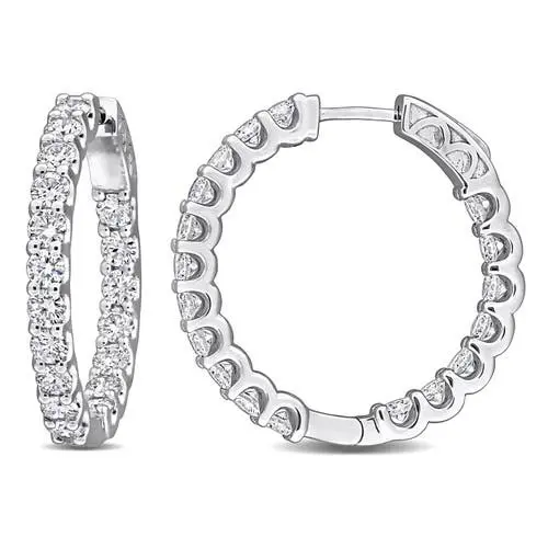 JULIANNA B. 3 5/8ct. T.w. Lab-grown Diamond Hoop Earrings 14k - White Gold