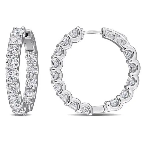 JULIANNA B. 7 Ct. T.w. Lab-grown Diamond Hoop Earrings 14k - White Gold