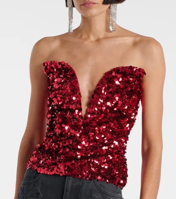 SELF-PORTRAIT Sequined Corset
