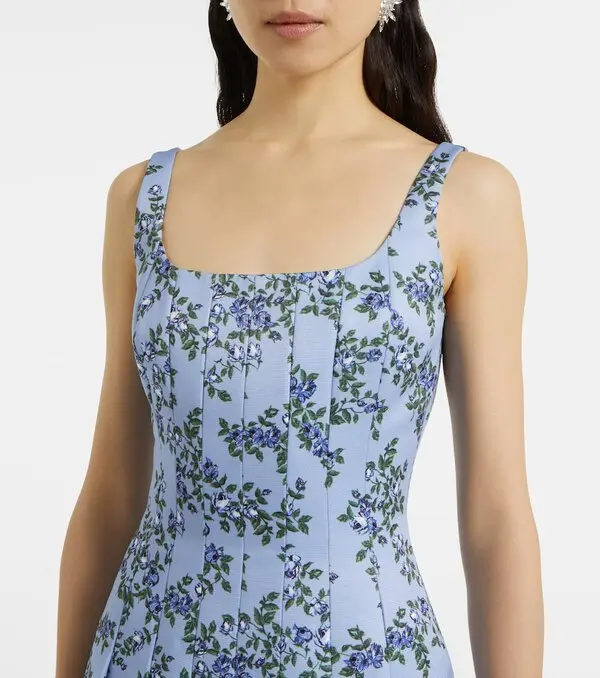 EMILIA WICKSTEAD Adele Floral Pleated Midi Dress
