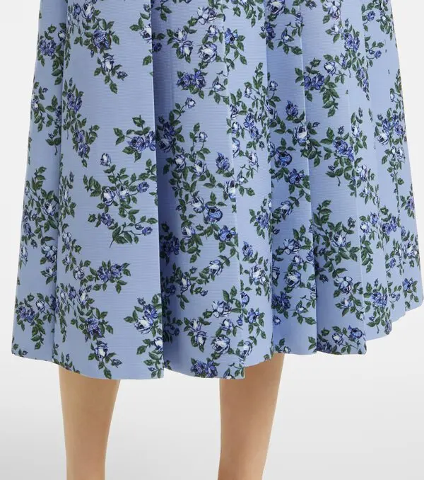 EMILIA WICKSTEAD Adele Floral Pleated Midi Dress