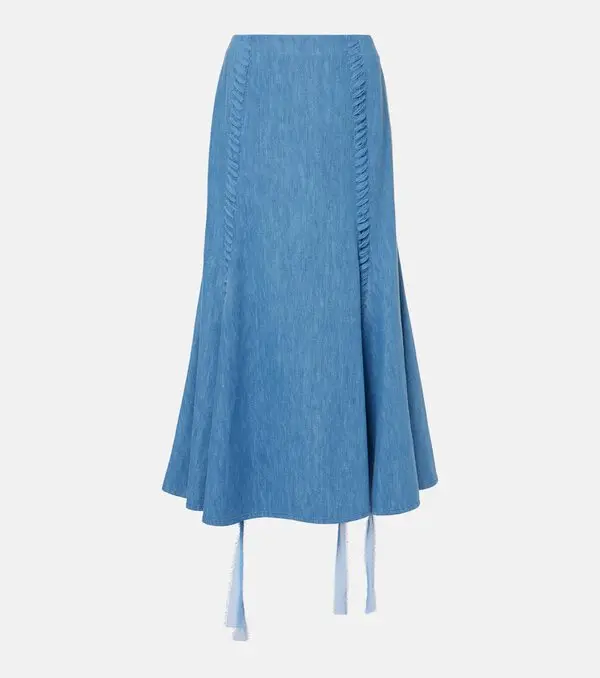 Gabriela Hearst Dion Midi Skirt - Blue