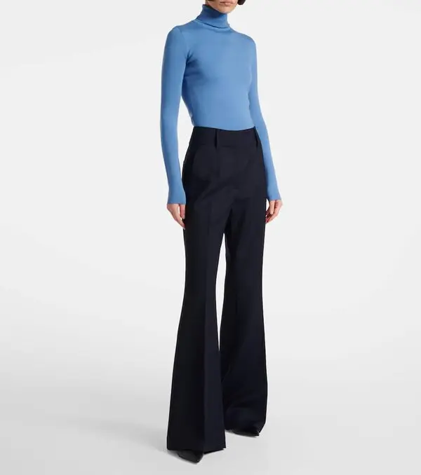 Gabriela Hearst Rhein Wool Flared Pants - Blue