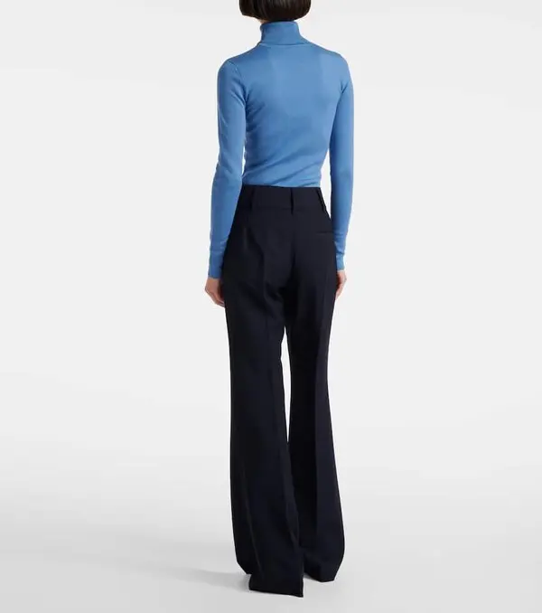 Gabriela Hearst Rhein Wool Flared Pants - Blue