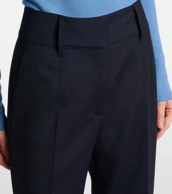 Gabriela Hearst Rhein Wool Flared Pants - Blue