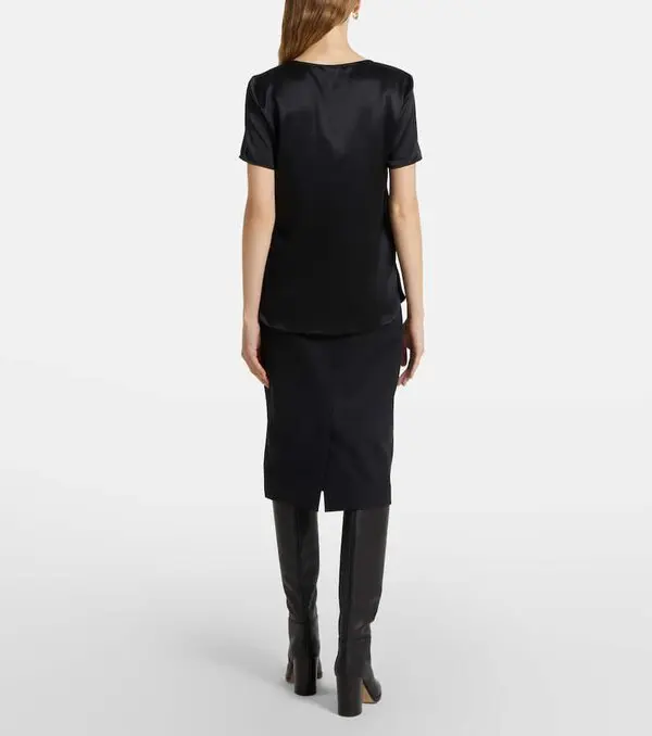 Max Mara Dida Silk Top - Black