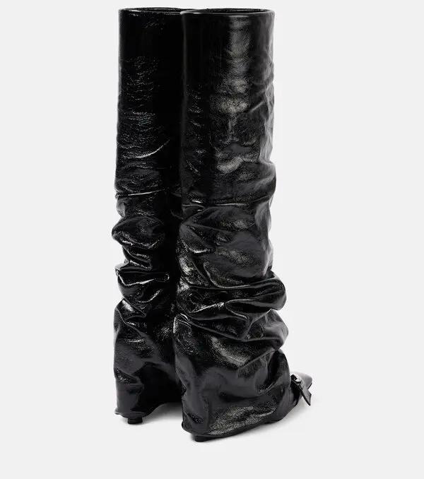 Attico Juno 95 Leather Knee-high Boots - Black