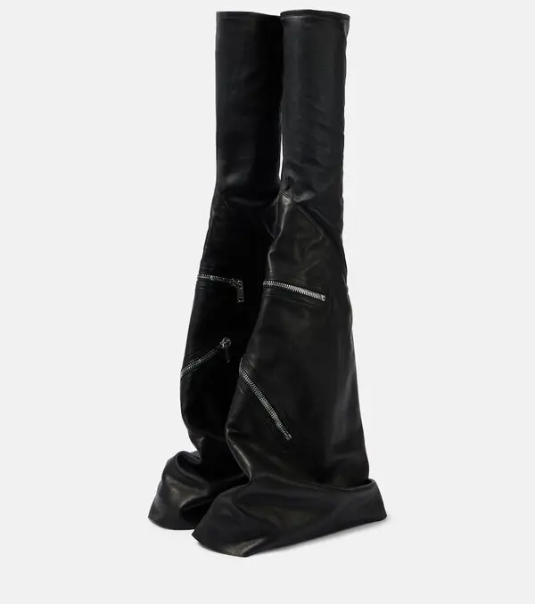 Rick Owens Leather Knee-high Boots